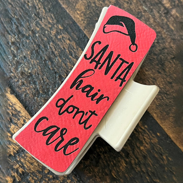 Santa Hair Don't Care Hair Clip - Christmas Hair Accessory – Glowforge Shop