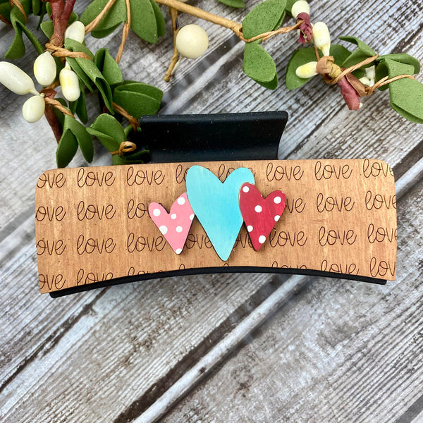 Scored Love and Hearts Valentine's Day Hair Clip – Glowforge Shop