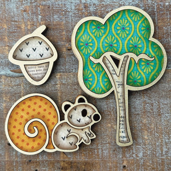 Squirrel-themed Magnet Collection (Set of 3) – Glowforge Shop