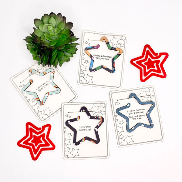 Star-Shaped Bookmark with Card Backer - Paperclip - Snack Bag Closure ...