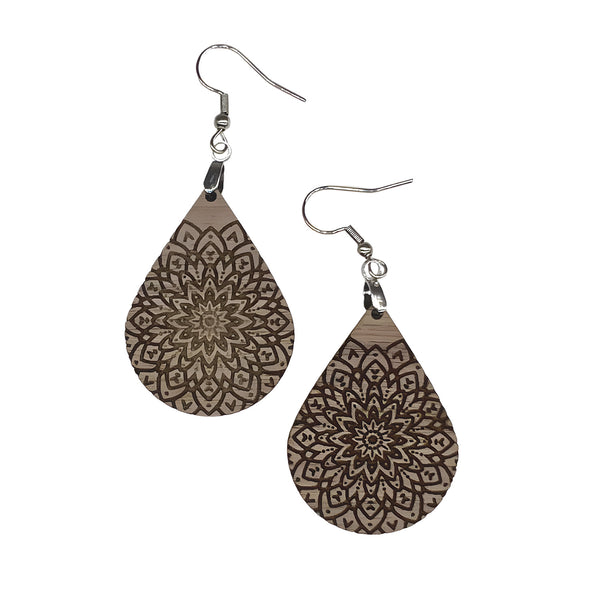 Tear Drop Mandala Earrings - Gorgeous Mandala Earrings #2 – Glowforge Shop