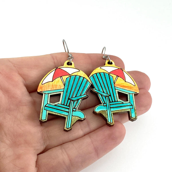 Vacation Sunset Adirondack Chair Earrings – Glowforge Shop