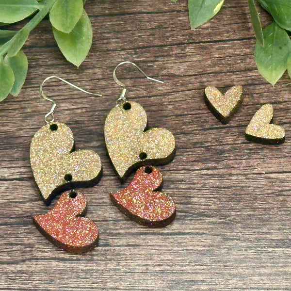 Valentine's Stacked Hearts Dangle Earrings – Glowforge Shop