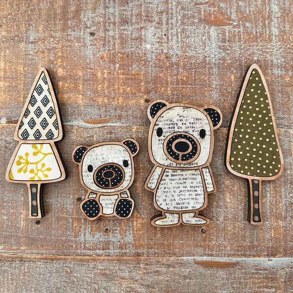 Whimsical Bears Magnet Collection (Set of 4) – Glowforge Shop