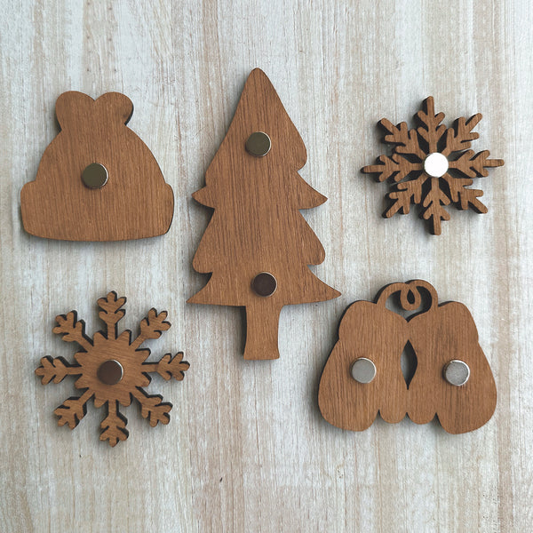 Winter-Themed Magnet Collection (Set of 5) – Glowforge Shop