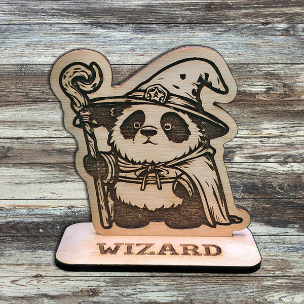 Wizard Panda Game Piece with Stand – Glowforge Shop
