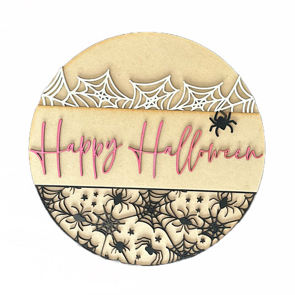 XL Happy Halloween Spider Sign - Spider Halloween Sign – Glowforge Shop
