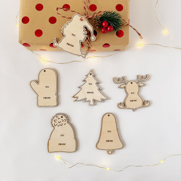 Yuletide Whimsy Customizable Gift Tags (Set of 6) – Glowforge Shop