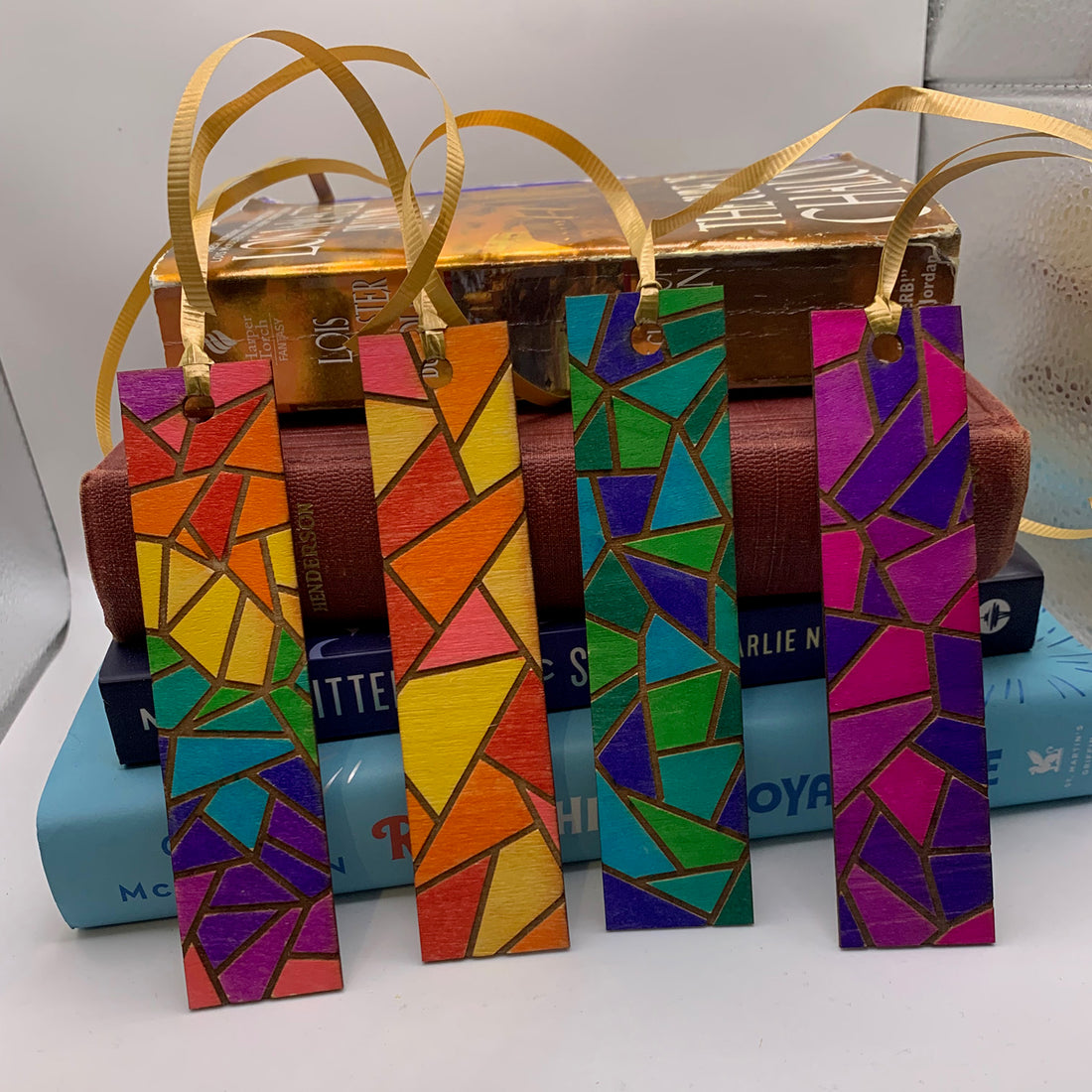 Abstract Stained Glass Bookmarks (Set of 4) – Glowforge Shop