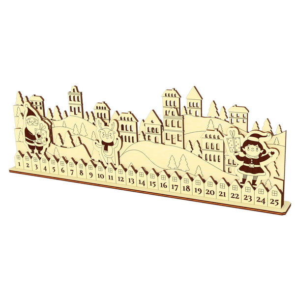 Advent Countdown Calendar with Santa, Elf and Reindeer on the Winter C ...