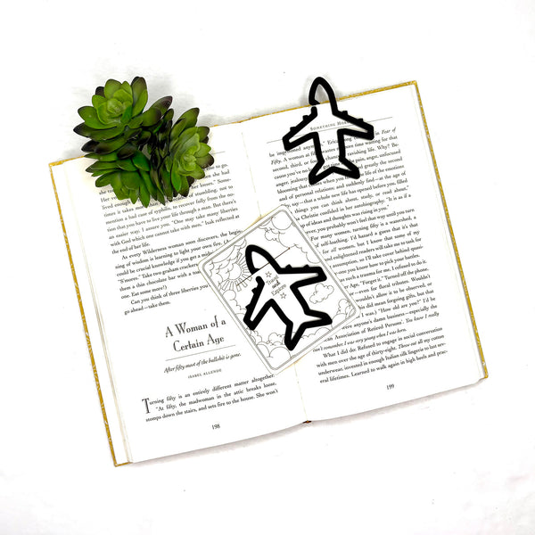 Airplane Shaped Bookmark with Card Backer - Paperclip - Snack Bag Clos ...