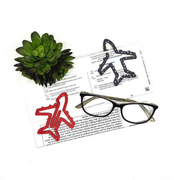 Airplane Shaped Bookmark with Card Backer - Paperclip - Snack Bag Clos ...