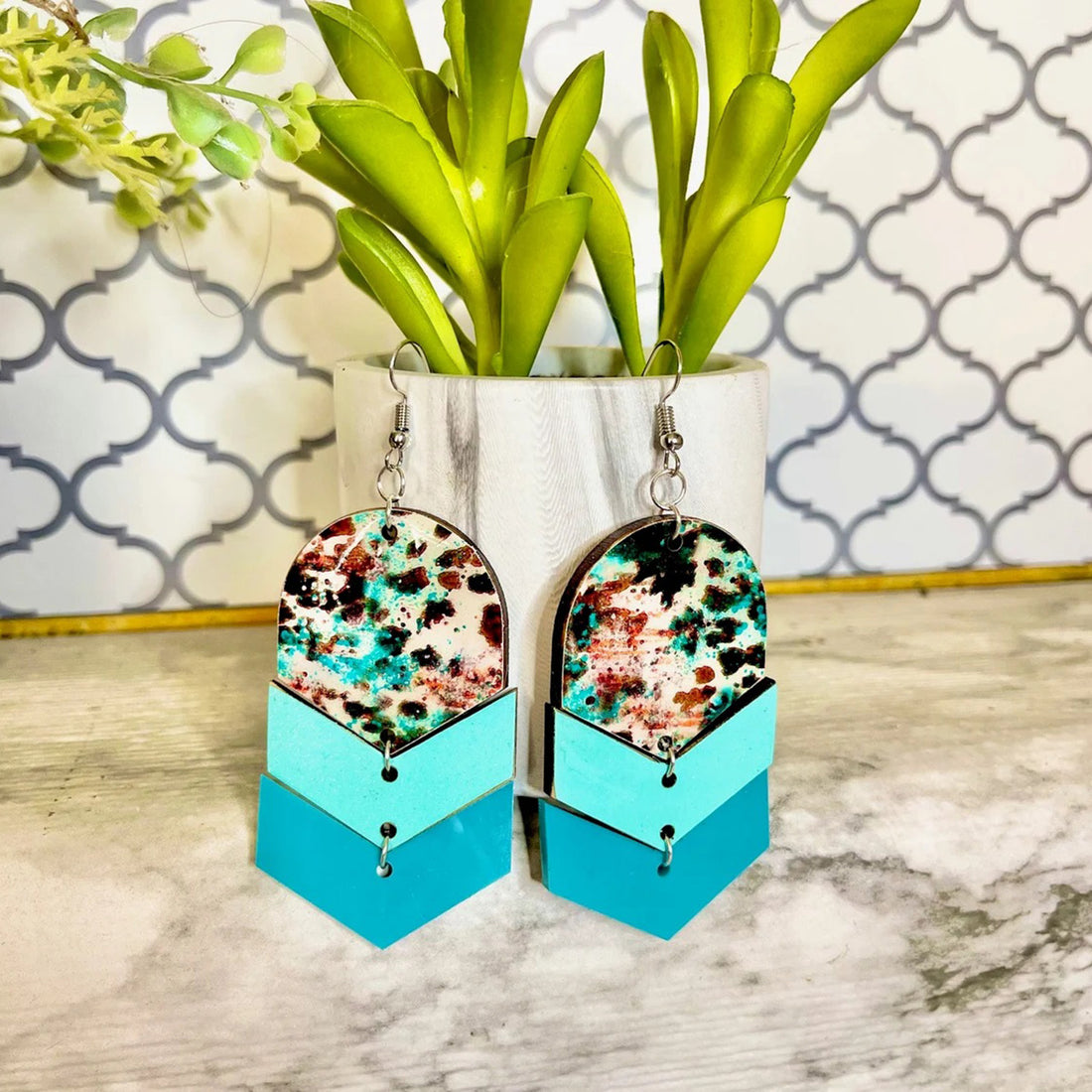 Aztec Shaped Earrings #2 – Glowforge Shop