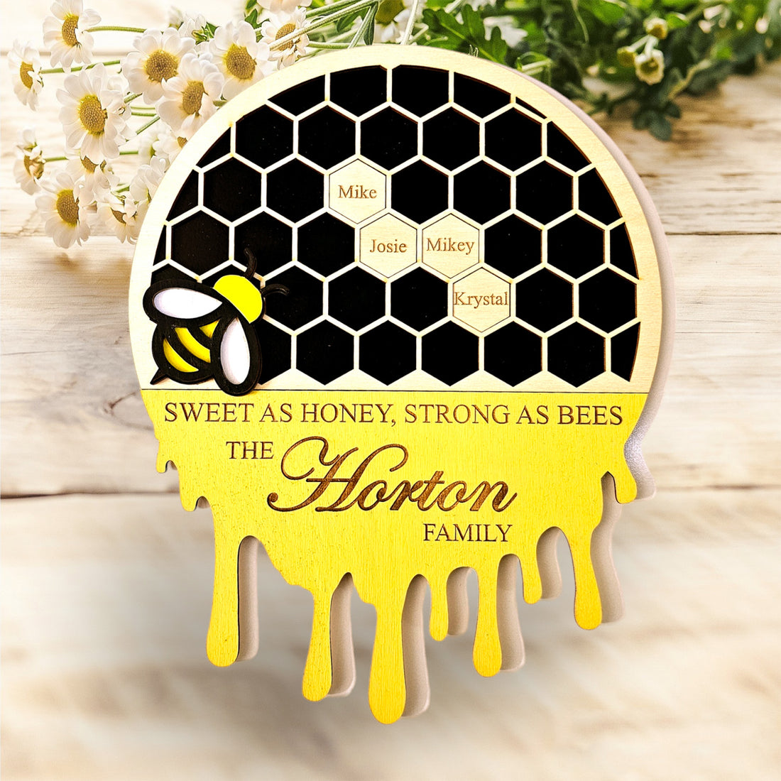 Bee Hive Family Sign – Glowforge Shop