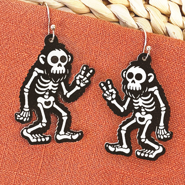 Big Foot Yeti Halloween Skeleton Earrings – Glowforge Shop