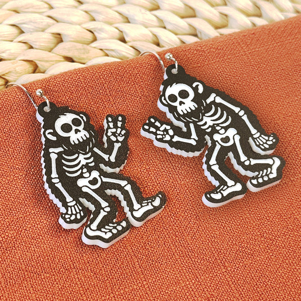 Big Foot Yeti Halloween Skeleton Earrings – Glowforge Shop
