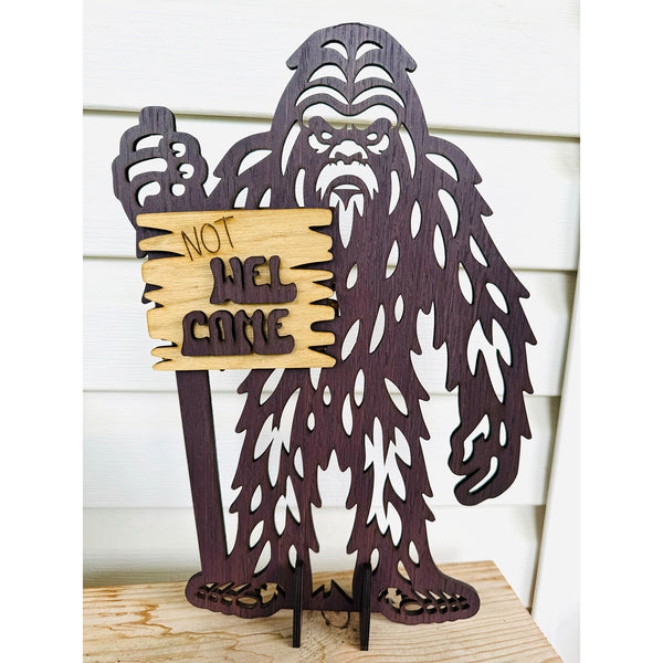 Bigfoot Sasquatch Not Welcome Sign with Stands – Glowforge Shop