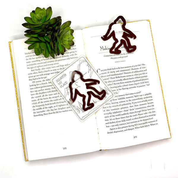 Bigfoot Shaped Bookmark with Card Backer - Paperclip - Snack Bag Closu ...