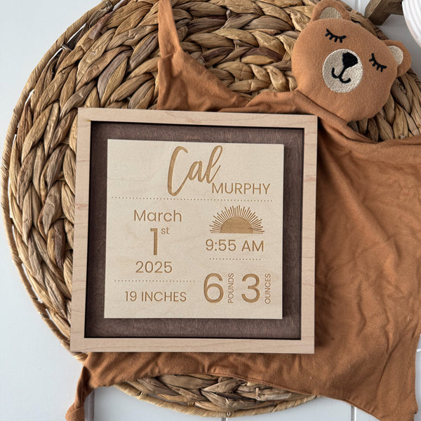 Customizable Birth Stats Shadow Box – Glowforge Shop