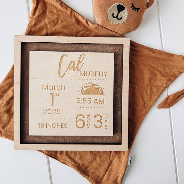 Customizable Birth Stats Shadow Box – Glowforge Shop