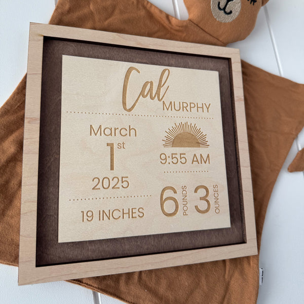 Customizable Birth Stats Shadow Box – Glowforge Shop
