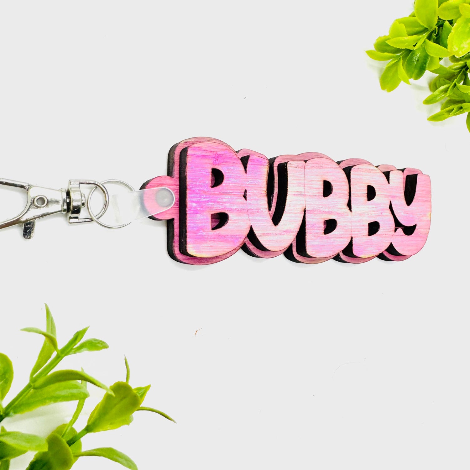 BUBBY Layered Word Keychain – Glowforge Shop