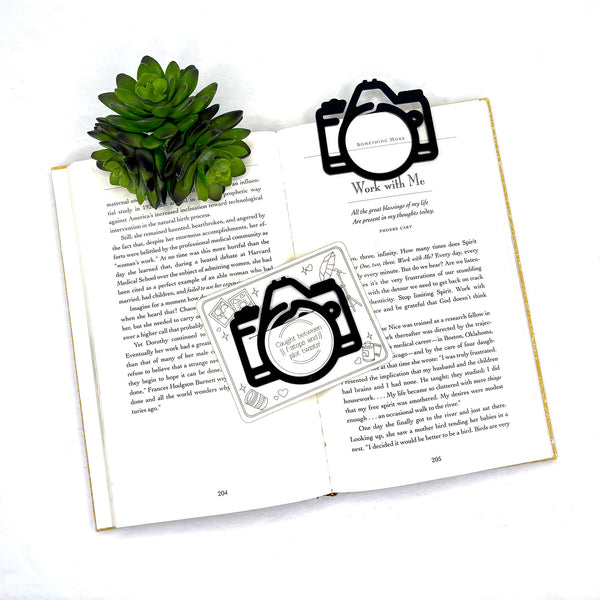 Camera Shaped Bookmark with Card Backer - Paperclip - Snack Bag Closur ...
