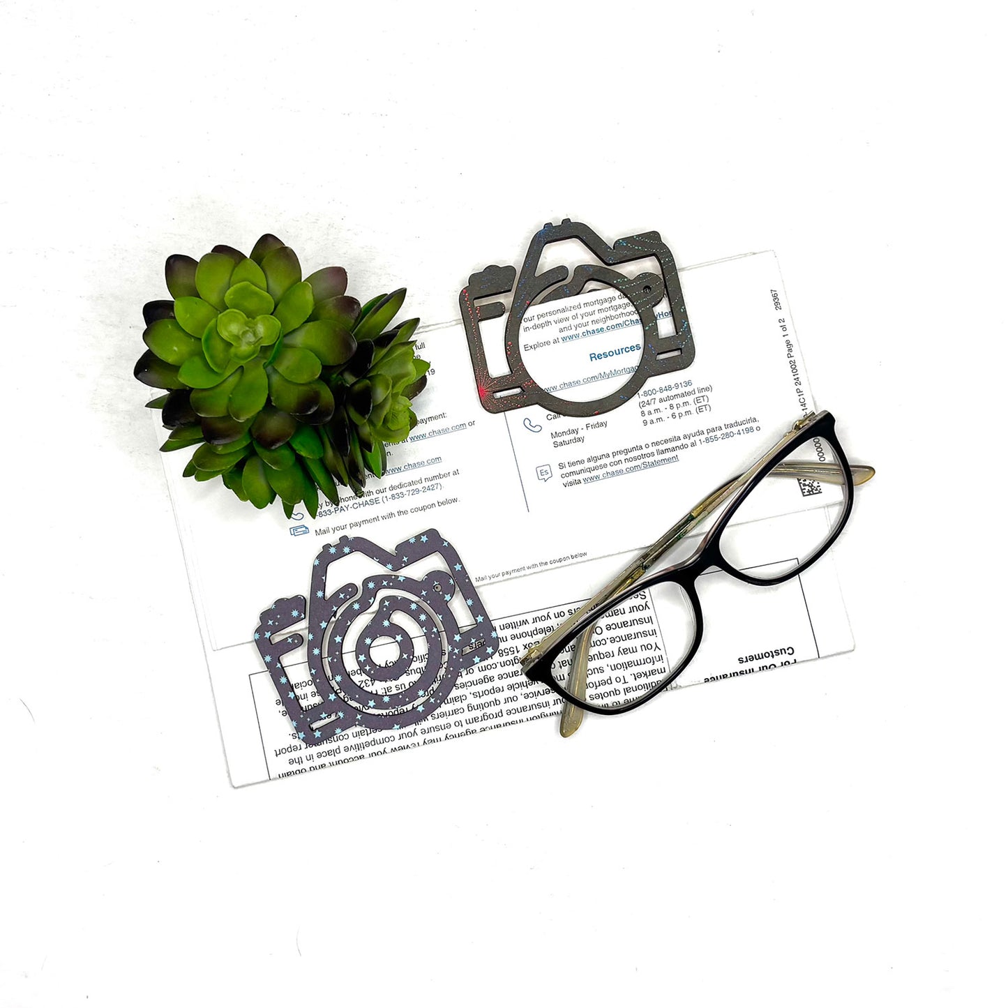 Camera Shaped Bookmark with Card Backer - Paperclip - Snack Bag Closur ...