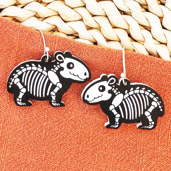 Capybara Skeleton Halloween Earrings – Glowforge Shop