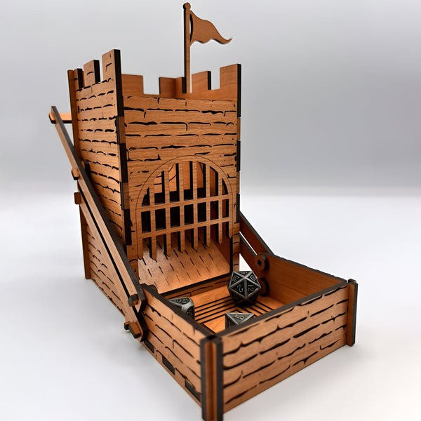 Castle Dice Tower with Elevator - Light Proofgrade Plywood / Aura Comp ...