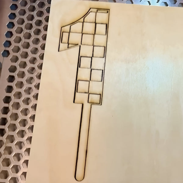 Checkered Number 1 Year Old Cake Topper First Birthday – Glowforge Shop