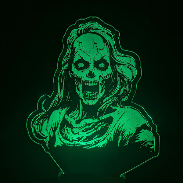 Chilling Female Zombie LED Nightlight Insert – Glowforge Shop