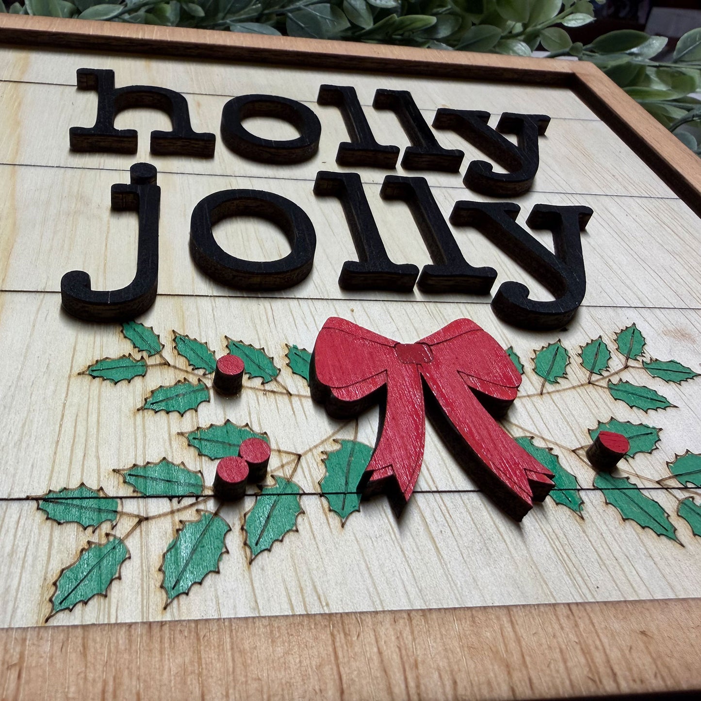 Christmas Holly Jolly Mistletoe Sign – Glowforge Shop