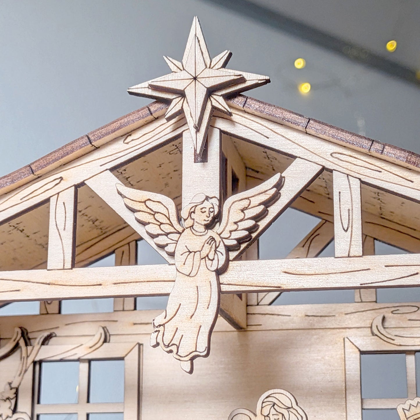 Christmas Nativity Scene – Holy Family, Angel, Animals, Star & Three W ...