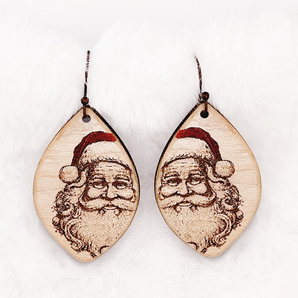 Christmas Santa Claus Dangle Earrings – Glowforge Shop