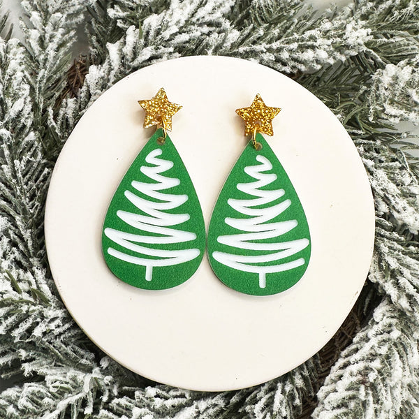 Christmas Tree Dangle Earrings – Glowforge Shop
