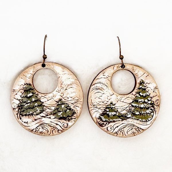 Christmas Tree Winter Holiday Dangle Earrings – Glowforge Shop