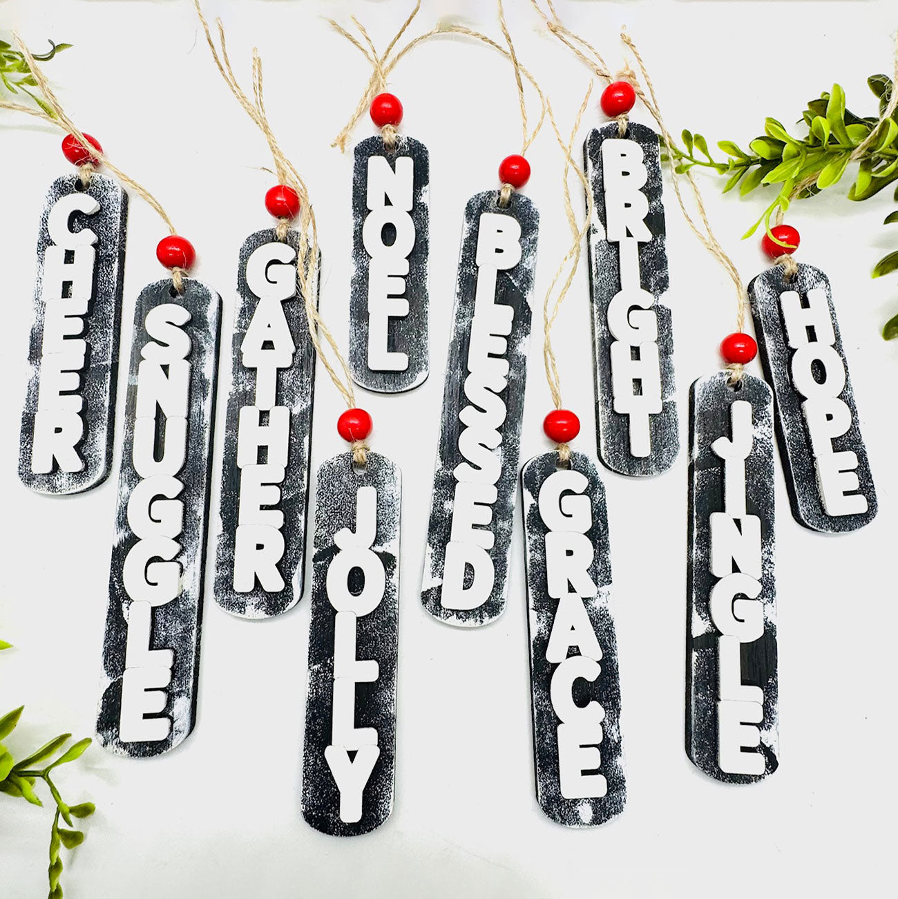 Christmas Word Ornaments (Set of 10) – Collection Two – Glowforge Shop