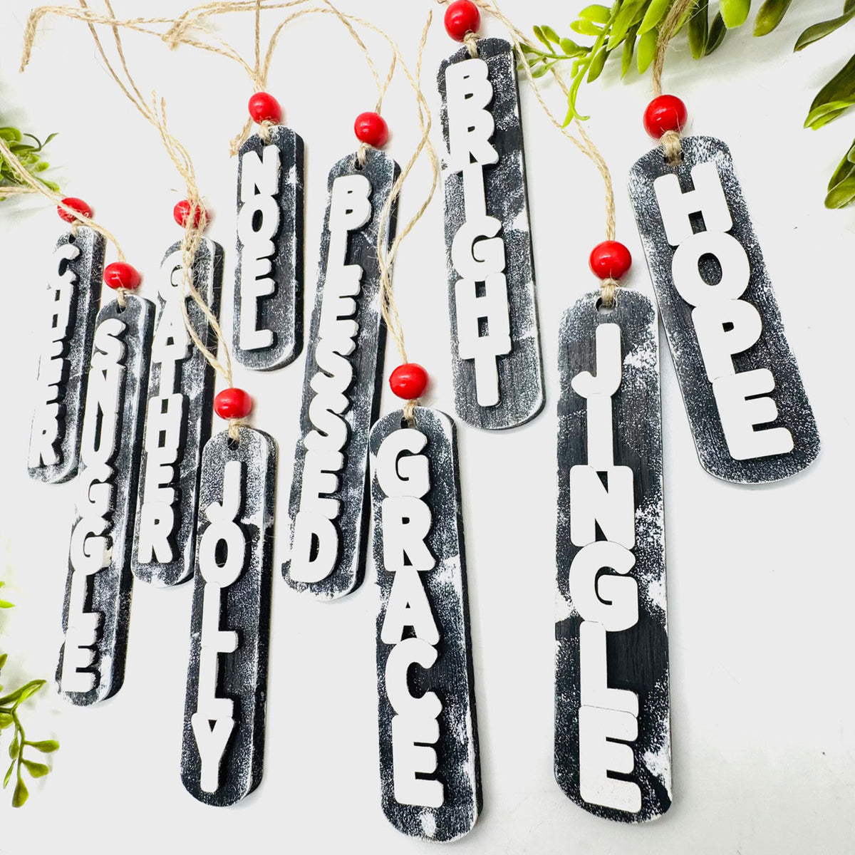 Christmas Word Ornaments (Set of 10) – Collection Two – Glowforge Shop