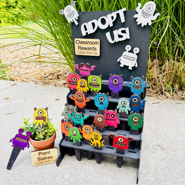 Classroom Rewards or Plant Pals Adopt-a-Monster Stakes (Set of 22) and ...