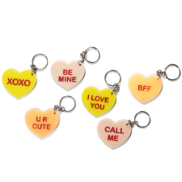 Conversation Heart Keychains (Set of 6) – Glowforge Shop