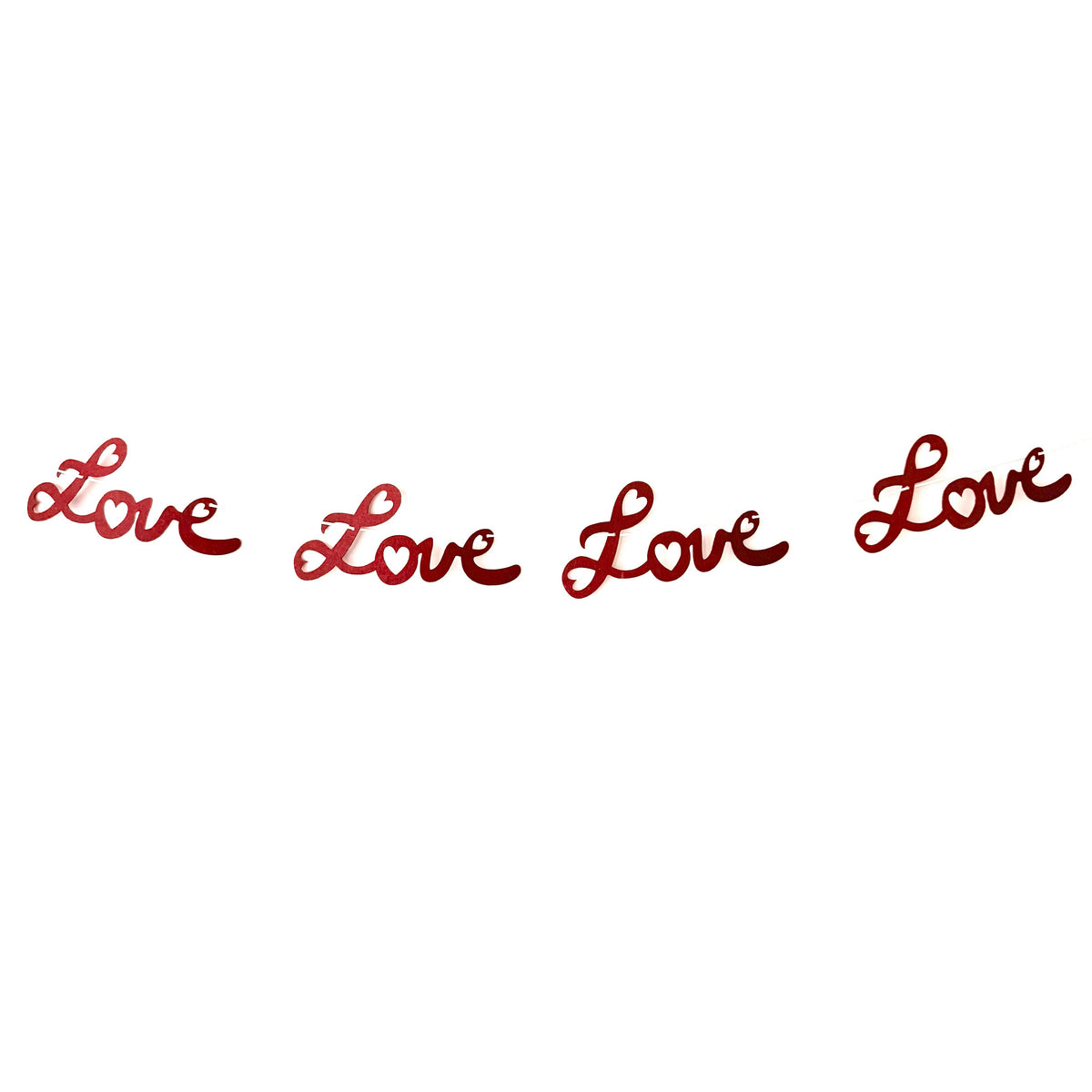 Cursive Felt Love Garland Valentine's Decor With Heart Confetti ...