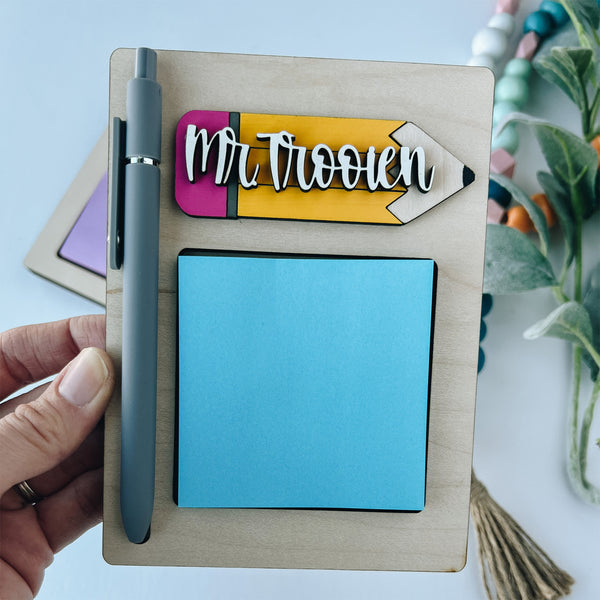 Customizable A+ Pencil Sticky Note Holders - Teacher Gift (Set of 2 ...