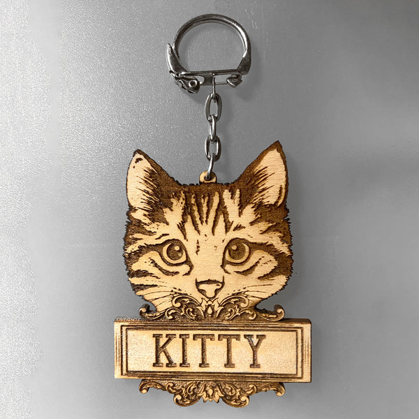 Customizable Cat Kitty Keychain – Glowforge Shop