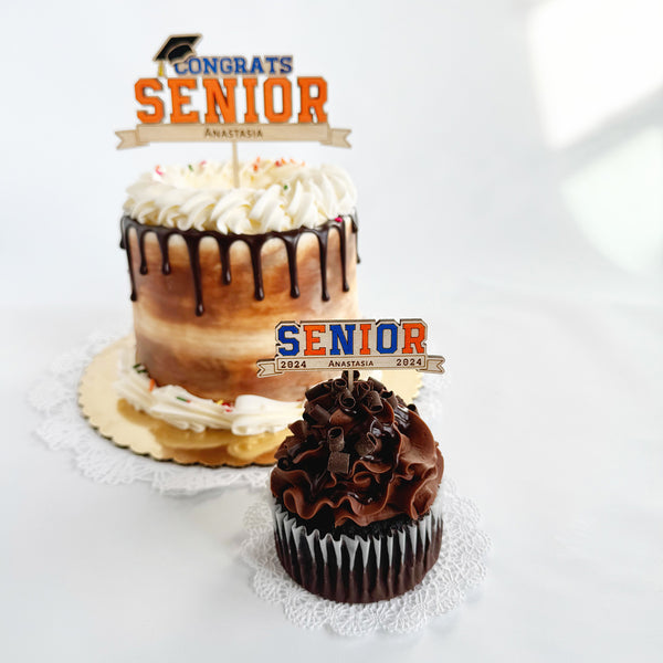 Customizable Congrats Senior Graduation Cake and Cupcake Toppers ...