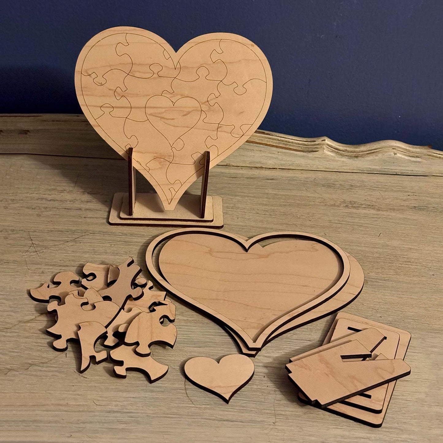 Customizable Heart Puzzle Display (Set of 2) – Glowforge Shop