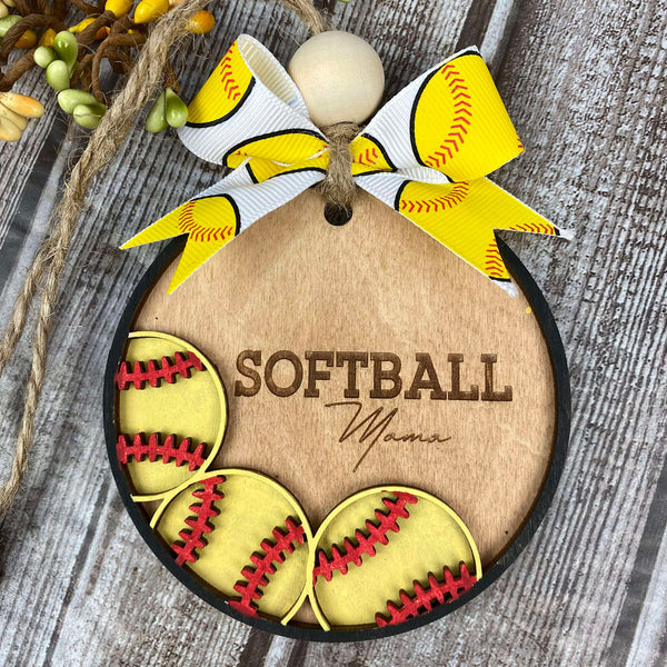 Customizable Softball Ornament / Gift Tag / Bag Tag – Glowforge Shop