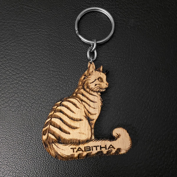 Customizable Tabby Cat Keychain – Glowforge Shop