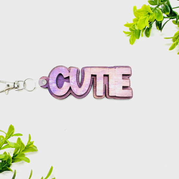 CUTIE Layered Word Keychain – Glowforge Shop