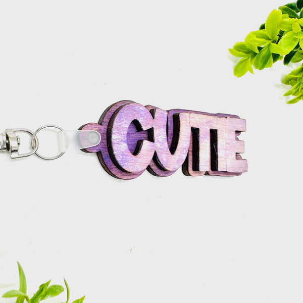 CUTIE Layered Word Keychain – Glowforge Shop